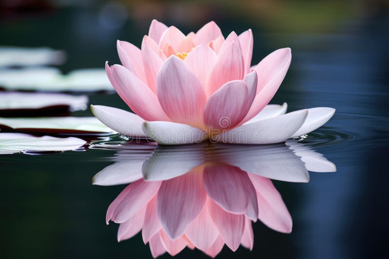 Lotus Flower Floating on Calm Water Stock Photo - Image of nature, calm ...