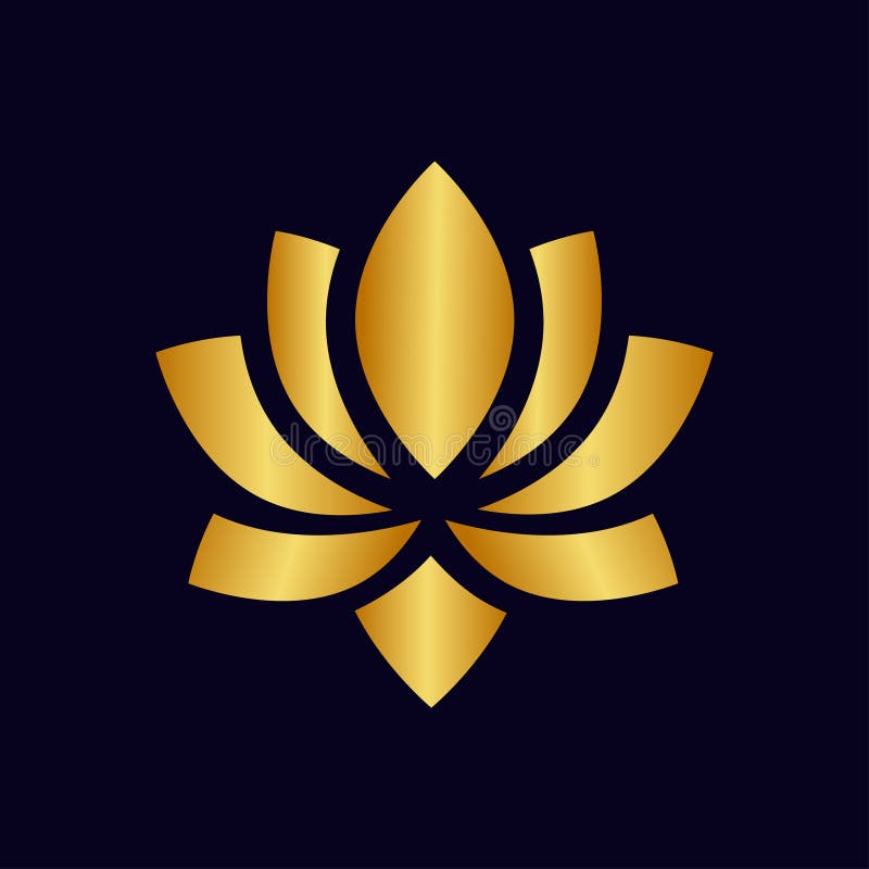 Lotus flower gold stock vector. Illustration of floral - 93362828