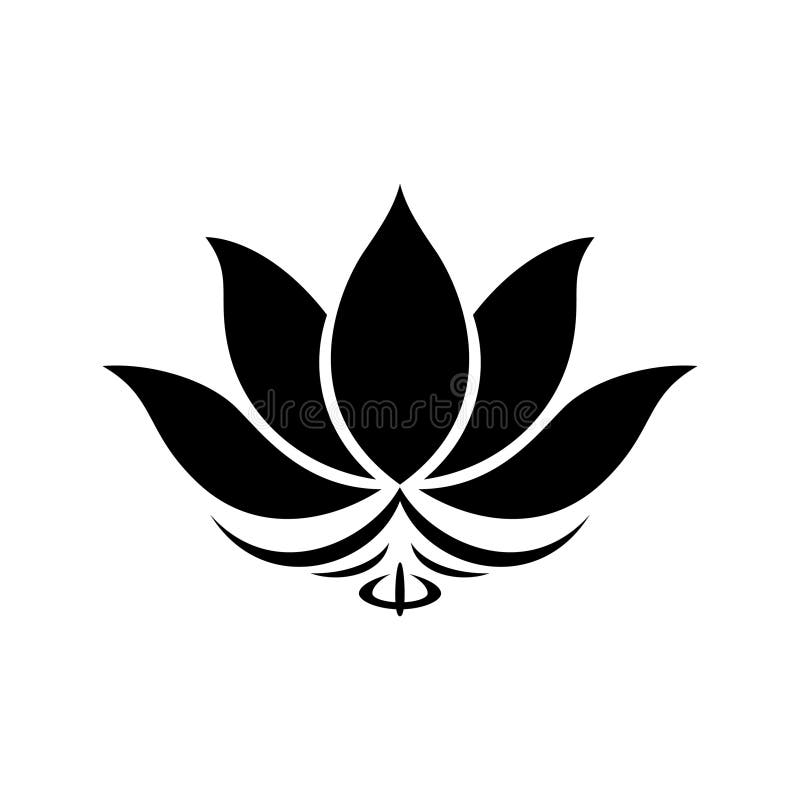 Lotus Flower Icon. Lotus Flower. Black Lotus Icon on White Background ...