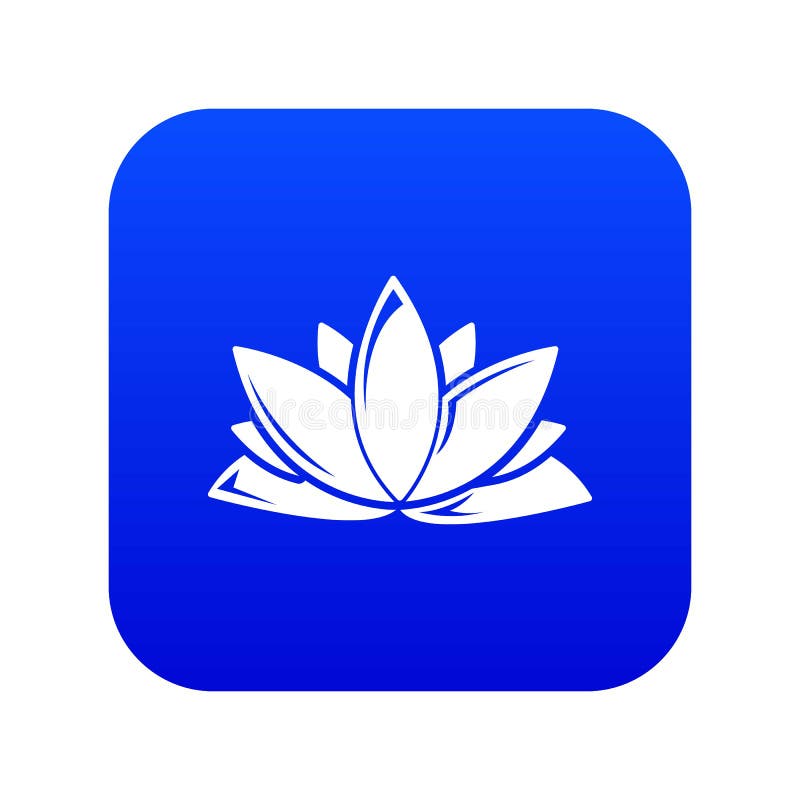 Lotus Flower Icon Blue Vector Stock Vector - Illustration of meditation ...