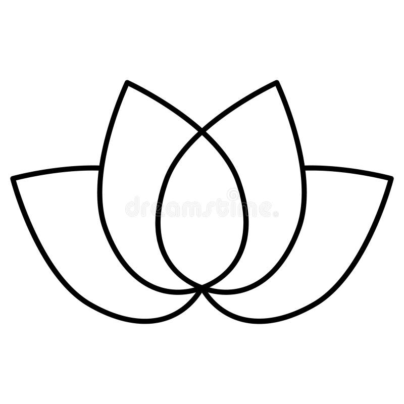 Lotus Flower Icon Design. Line Art Lotus Icon Stock Vector ...