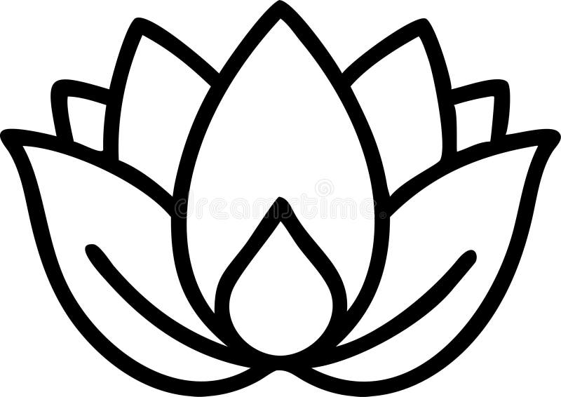 Vector Lotus Outline Icon Design Stock Illustration - Illustration of ...