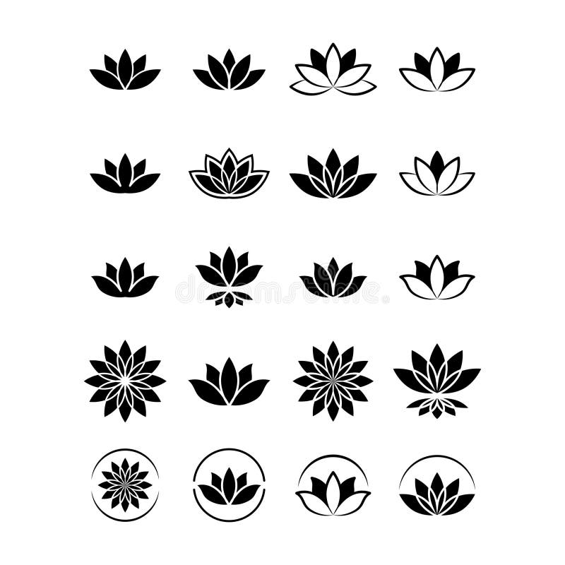 Lotus Flower Icon Vector Design Template Basic RGB Stock Illustration ...