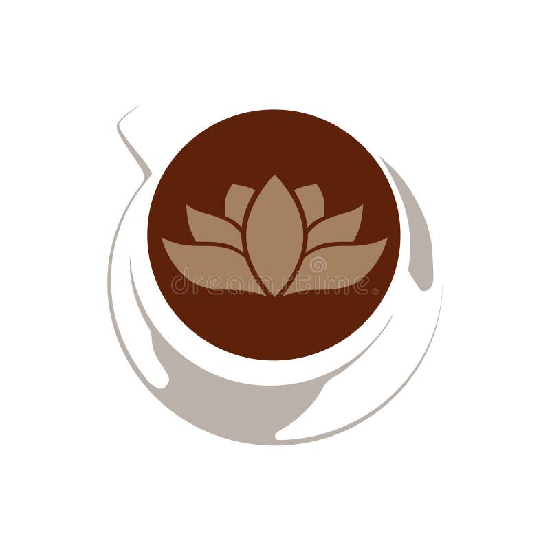 Lotus Flower Inside Cup of Coffee Stock Vector - Illustration of label ...