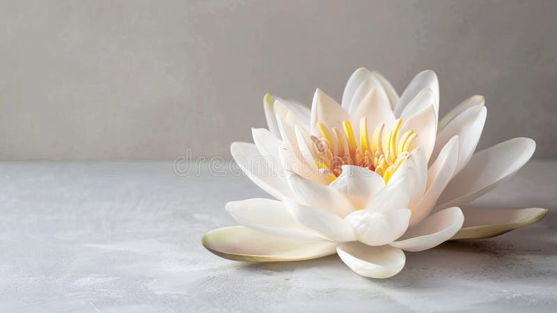 Lotus Flower on Light Gray Background Stock Illustration - Illustration ...