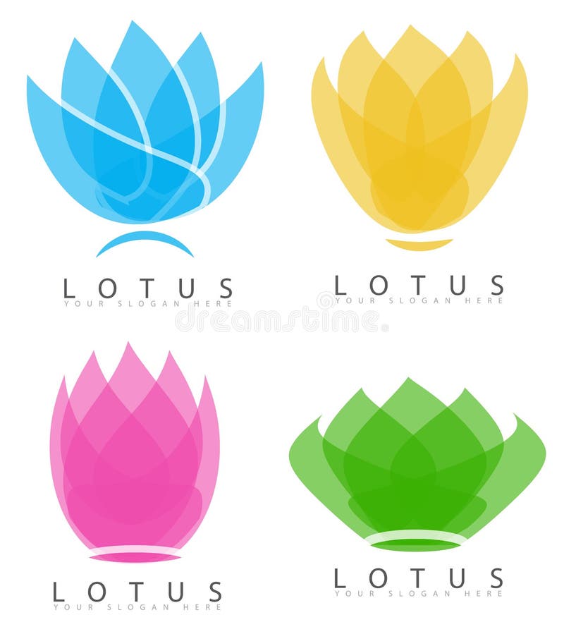 Lotus flower logo stock illustration. Illustration of yellow - 44669157