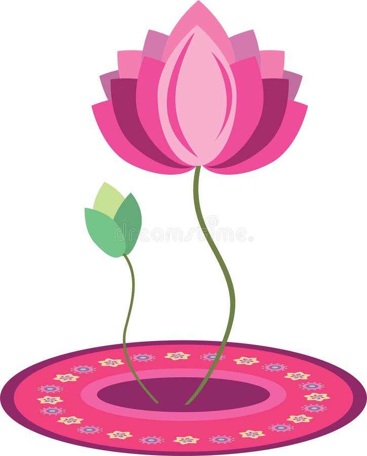 Lotus flower pattern stock vector. Illustration of color - 42136618