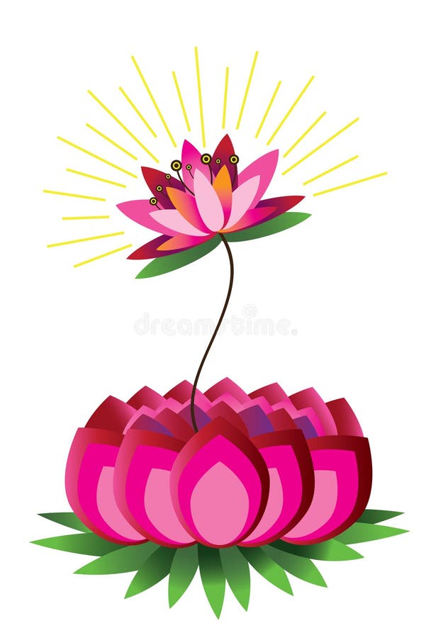 Graphic Design of Lotus Flower Stock Illustration - Illustration of ...