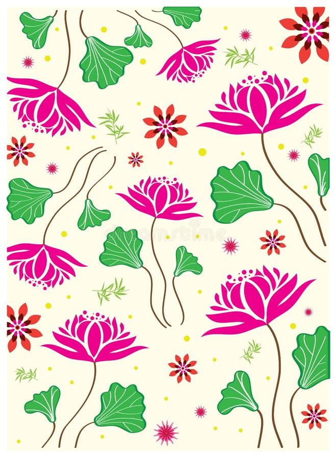 Lotus flower pattern stock vector. Illustration of calm - 42136831