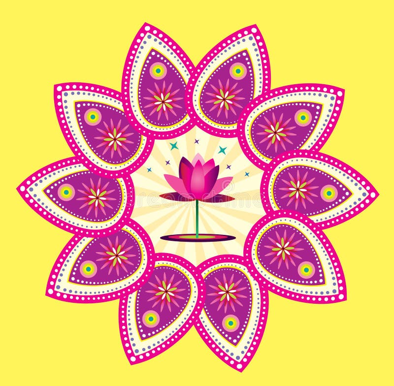 Lotus flower pattern set stock vector. Illustration of decorative ...