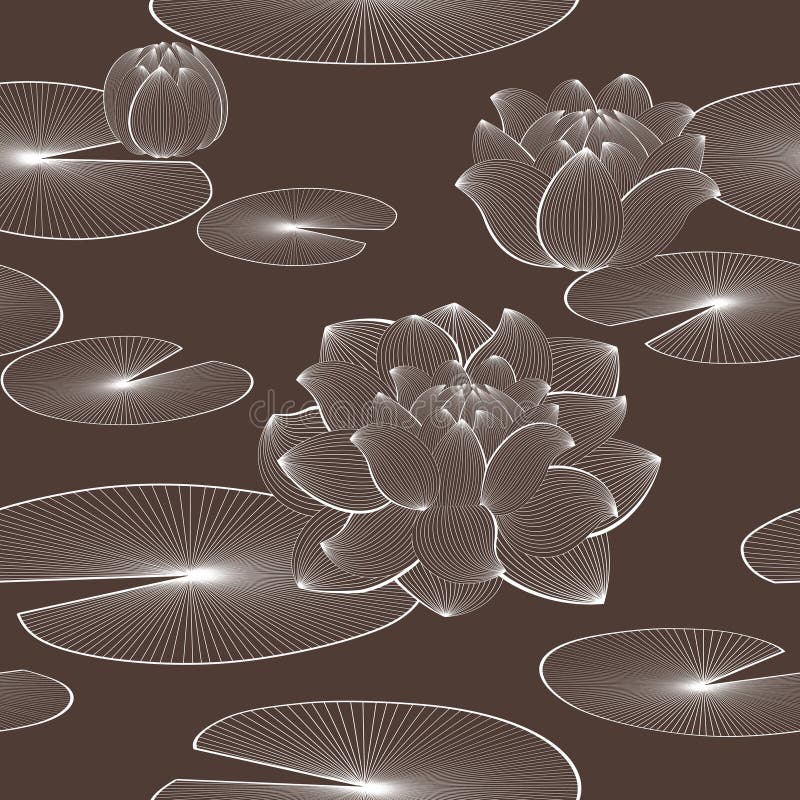 Lotus Flower Seamless Pattern Stock Vector - Illustration of abstract ...