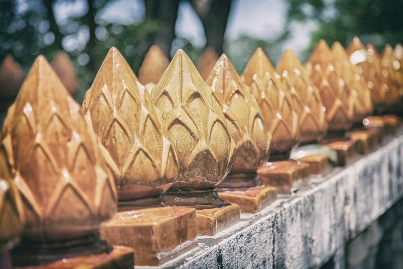 Lotus flower temple decor stock photo. Image of exterior - 68525648