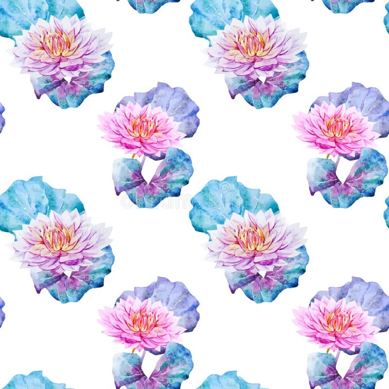 Lotus flowers pattern stock vector. Illustration of like - 53023660