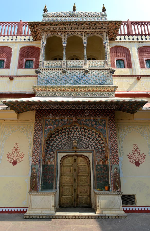 Lotus Gate In City Palace, Jaipur, India Stock Image - Image of ...