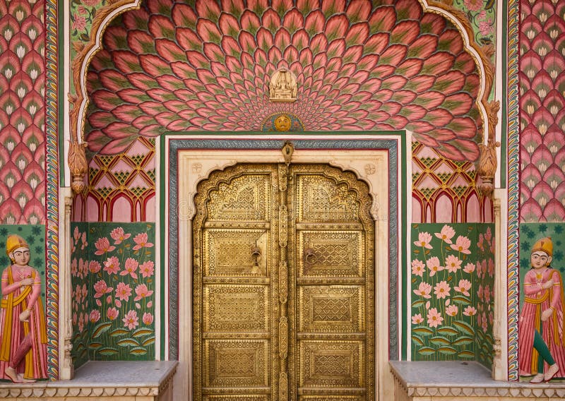 Lotus Gate in Jaipur City Palace Editorial Stock Photo - Image of ...