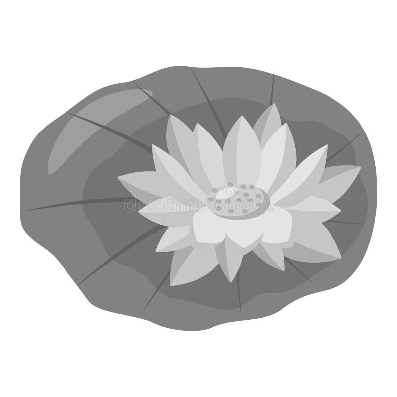 Lotus Icon, Gray Monochrome Style Stock Illustration - Illustration of ...