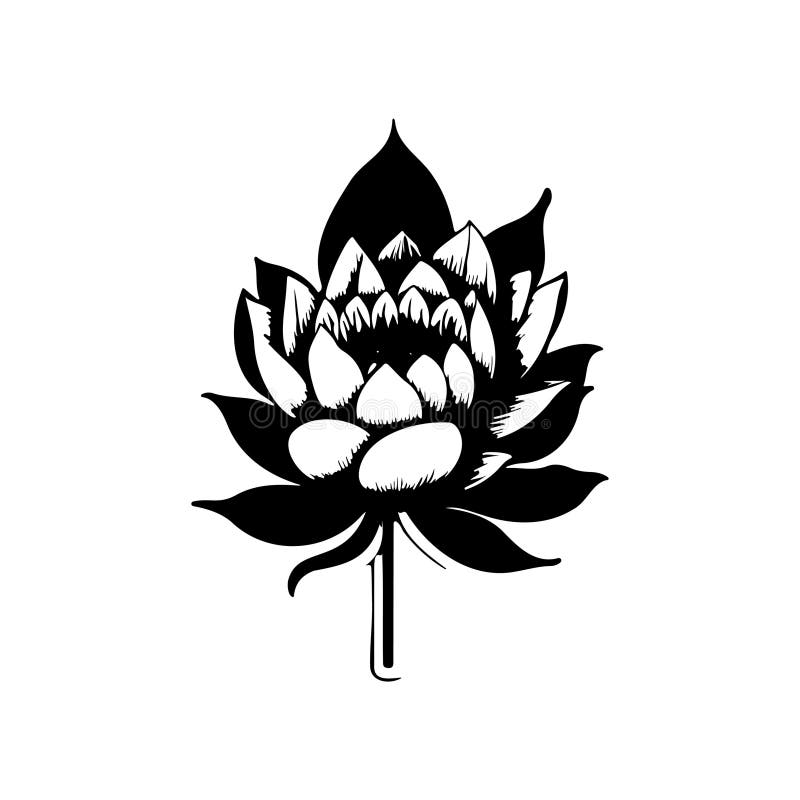 Lotus Icon Hand Draw Black Flower Logo Symbol Perfect Stock Vector ... Lotus Icon Hand Draw Black Flower Logo Symbol Perfect Stock Vector ...