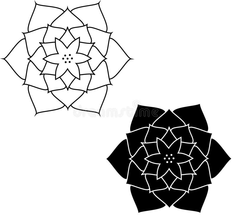 Lotus Icon or Harmony Icon on White. Vector Stock Vector - Illustration ...