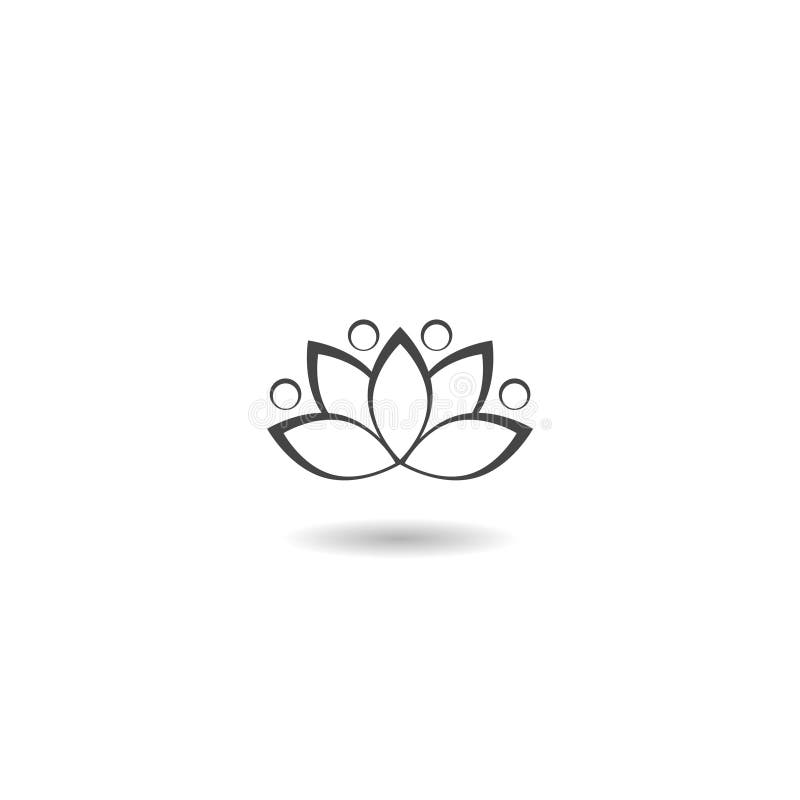 Lotus Icon Logo with Shadow Stock Vector - Illustration of harmony ...