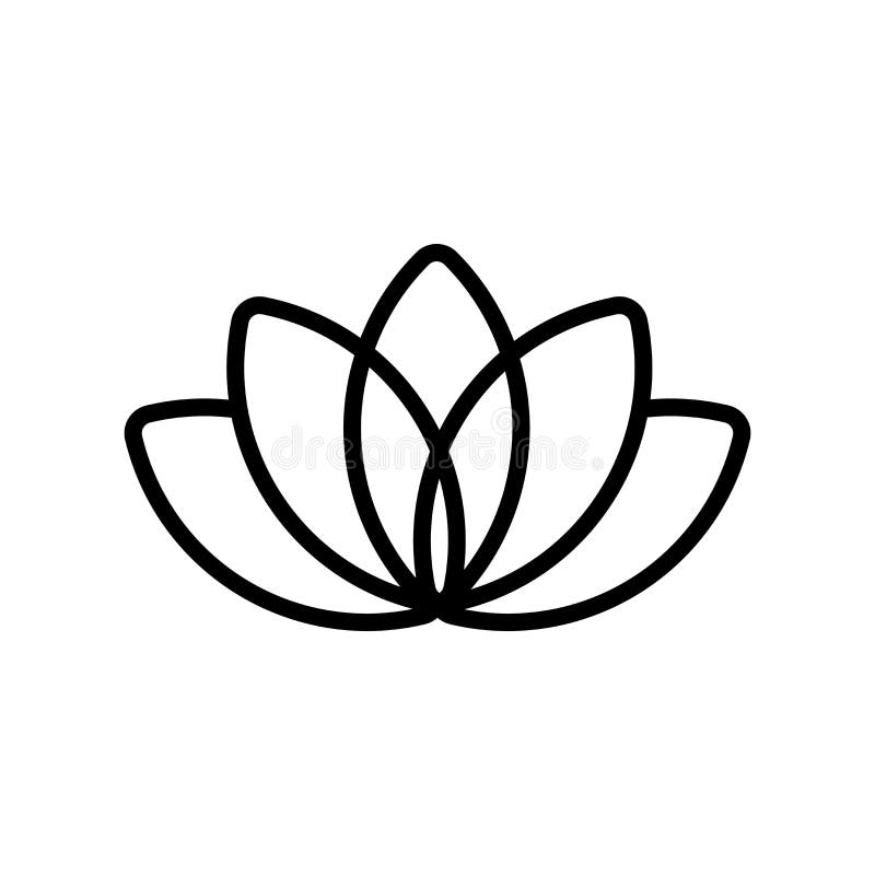 Lotus Icon Vector Isolated on White Background, Lotus Sign , Lin Stock ...