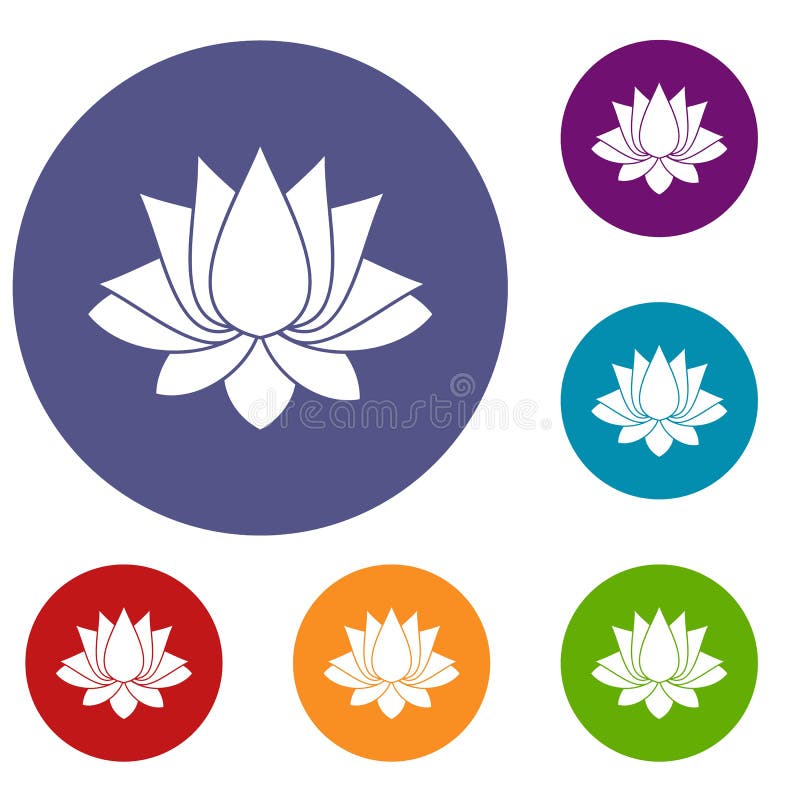 Lotus icons stock vector. Illustration of lily, yoga, lotus - 9644168