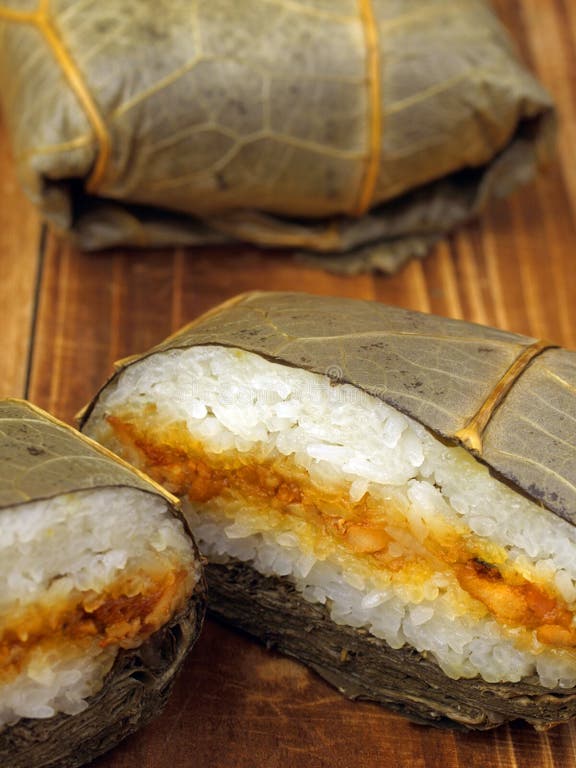 Lotus leaf sticky rice stock photo. Image of filled, wrapped - 10816918