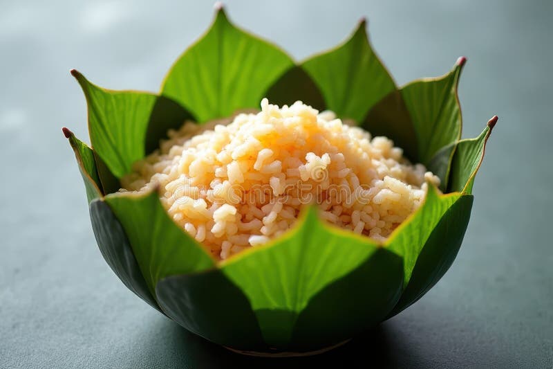 Lotus Leaf Wrapped Sticky Rice Stock Illustration - Illustration of ...