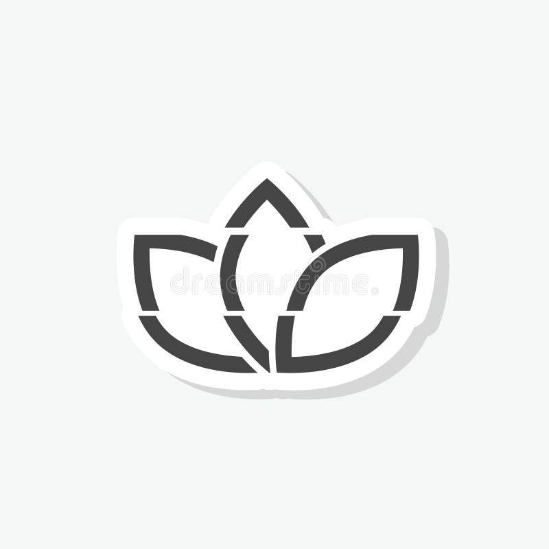 Lotus Logo Sticker Icon Isolated on White Stock Vector - Illustration ...