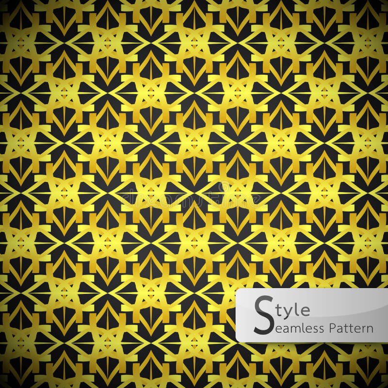 Lotus Mesh Gold Vintage Geometric Seamless Pattern Vector Stock Vector ...