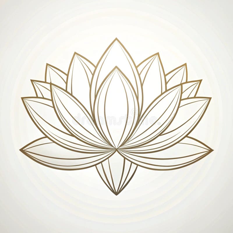 Lotus outline stock illustration. Illustration of aesthetic - 357923888