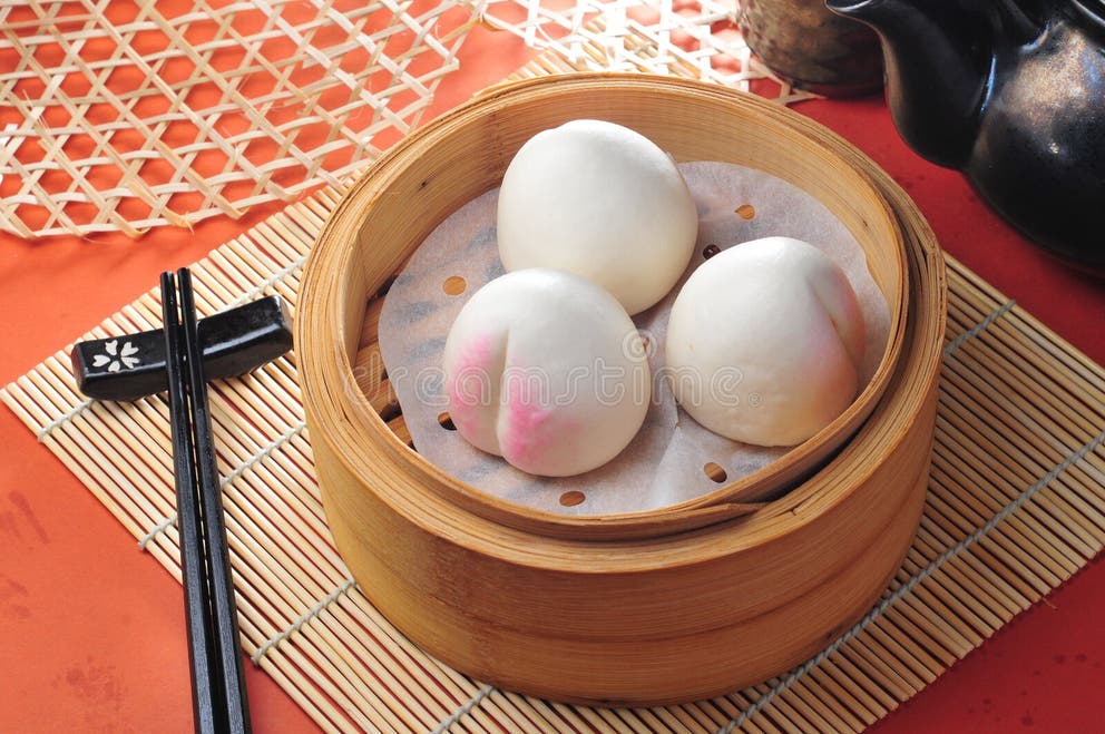 Lotus paste bun stock photo. Image of milk, traditional - 34925020