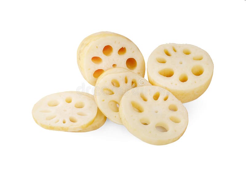 Lotus Root an Isolated on the White Background Stock Image - Image of ...