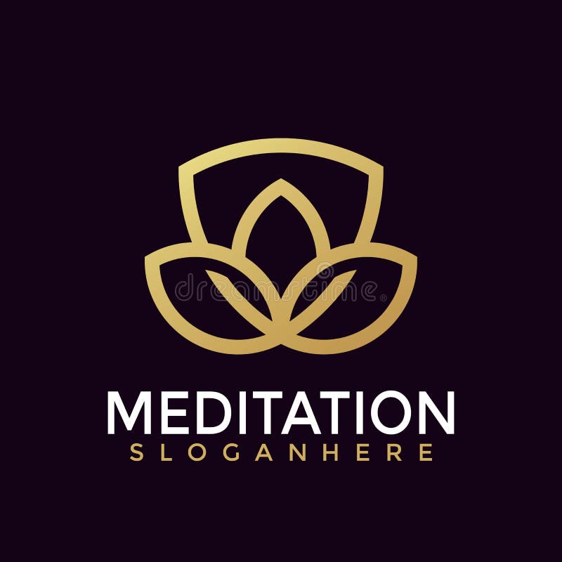 Lotus Shield Meditation Modern Logo Design Vector Illustration Stock ...
