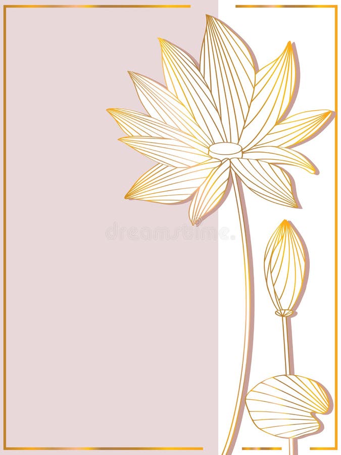 Lotus Side Card stock vector. Illustration of diagram - 43513875