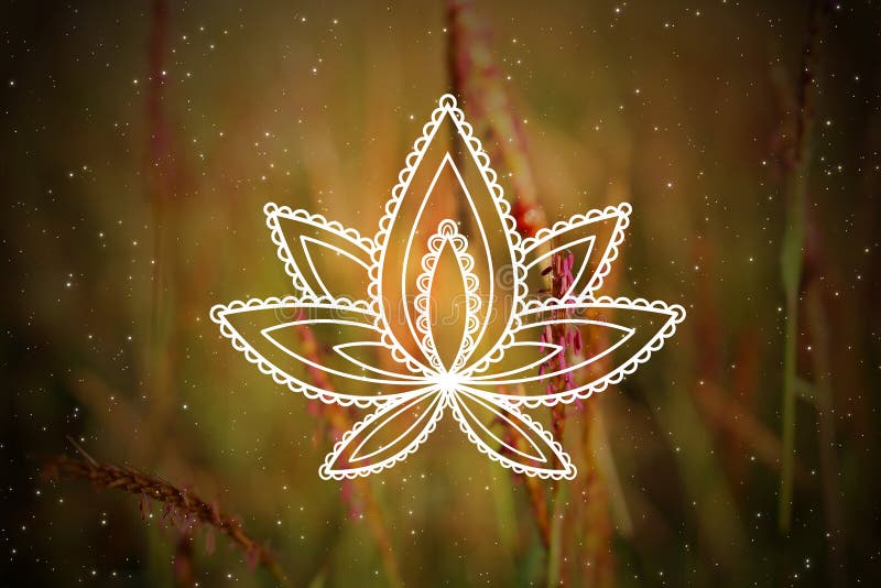 Lotus Sign with Glitters on Background Stock Illustration ...