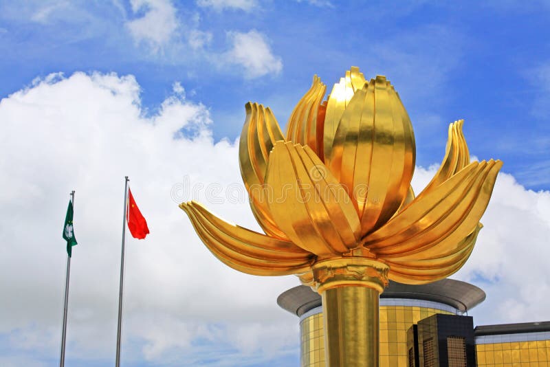 Lotus Square and Flag D'or, Macao, Chine Photo stock - Image du ...