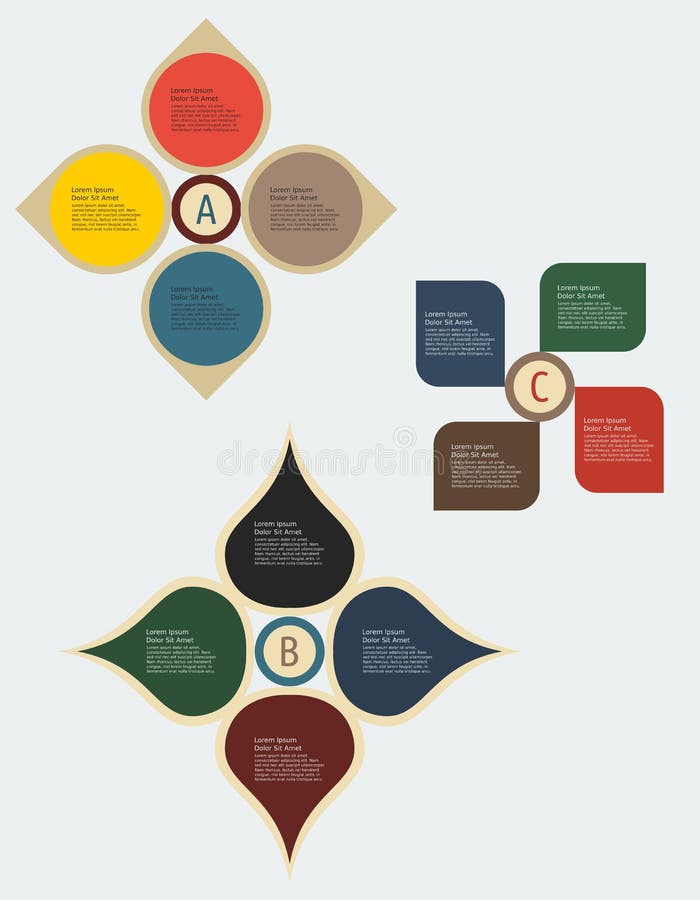 Three Lotus Style Infographic Vector Templates Stock Vector ...