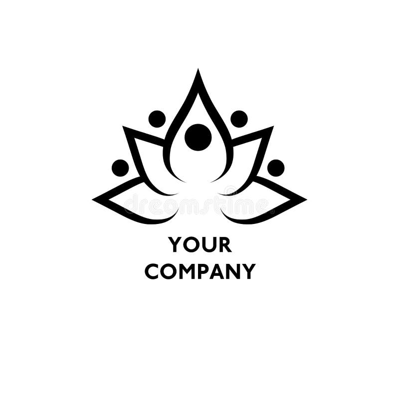 Lotus symbol with text stock vector. Illustration of healthy - 79924092