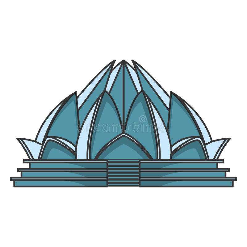 Lotus temple architecture stock vector. Illustration of monument - 81511364
