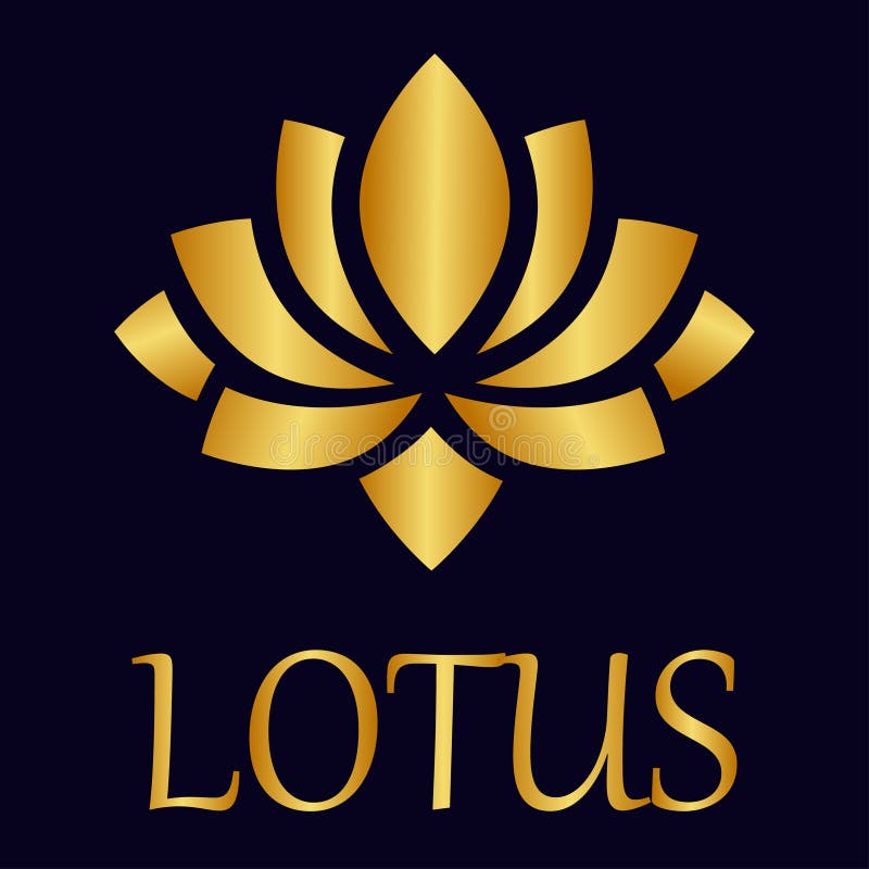 Lotus Vector Gold with Text Stock Vector - Illustration of gold, nature ...