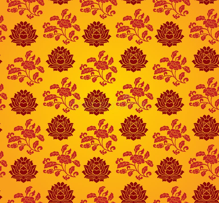 Traditional Asian Lotus Pattern Wallpaper Stock Illustrations – 2,069 ...