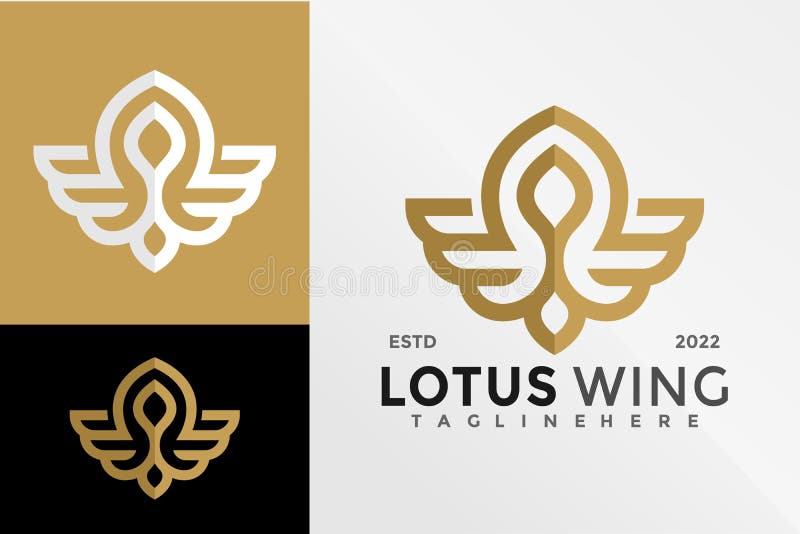 Lotus Wing Logo Design Vector Illustration Template Stock Vector ...
