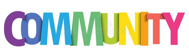 COMMUNITY Colorful Typography Banner Stock Vector - Illustration of ...