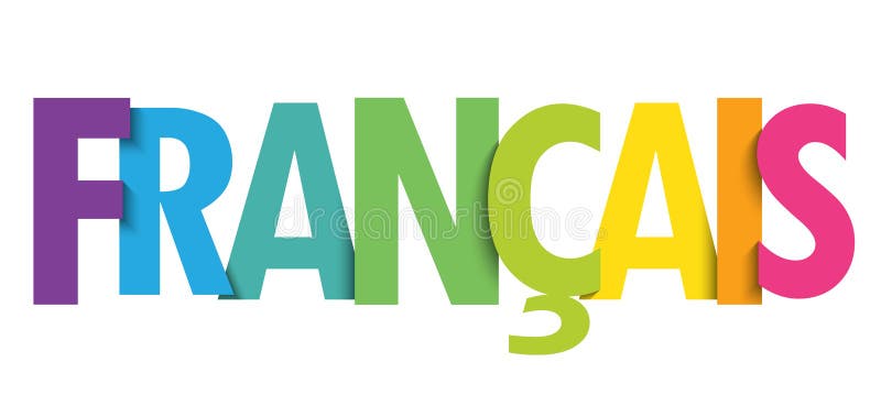 FRANCAIS (FRENCH in English) Colorful Typography Banner Stock Vector ...