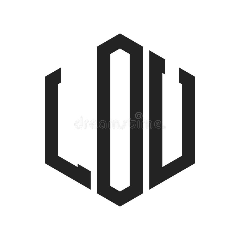 LOU Logo Design. Initial Letter LOU Monogram Logo Using Hexagon Shape ...