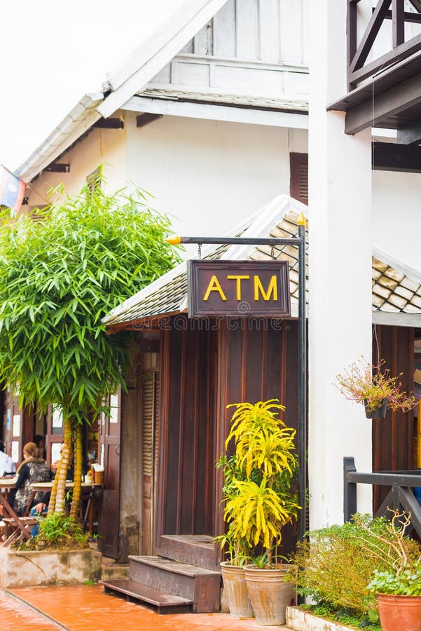 LOUANGPHABANG, LAOS - JANUARY 11, 2017: View of the Building ATM ...