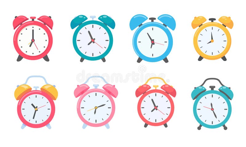 Loud Alarm Clock Alerts Wake Up Time and Schedule Stock Vector ...