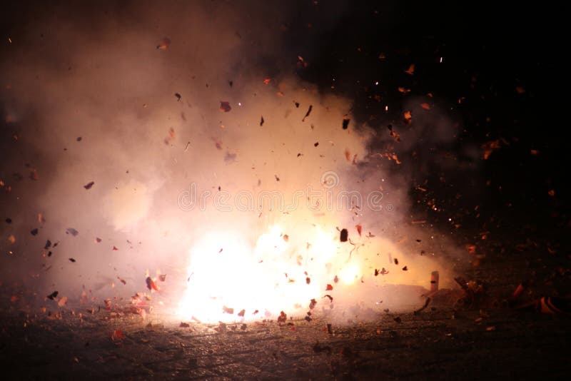 Loud Chinese Crackers in a Row are Exploding during New Years Eve in ...