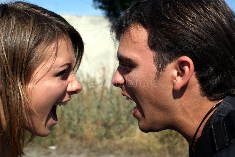 Loud on each other pair. stock photo. Image of conflict - 20746832