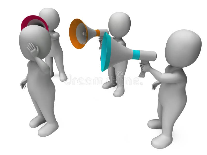 Loud Hailer Character Shows Megaphone Shouting Yelling and Bully Stock ...